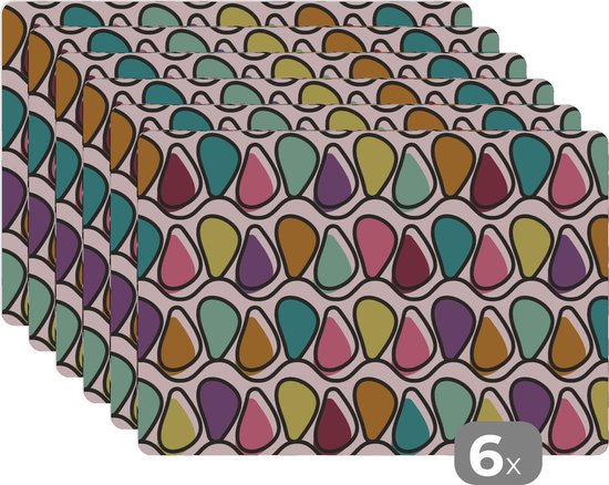 Placemat - Placemats kunststof - Patroon - Ovaal - Pastel - 45x30 cm ... Placemat - Placemats kunststof - Patroon - Ovaal - Pastel - 45x30 cm ...