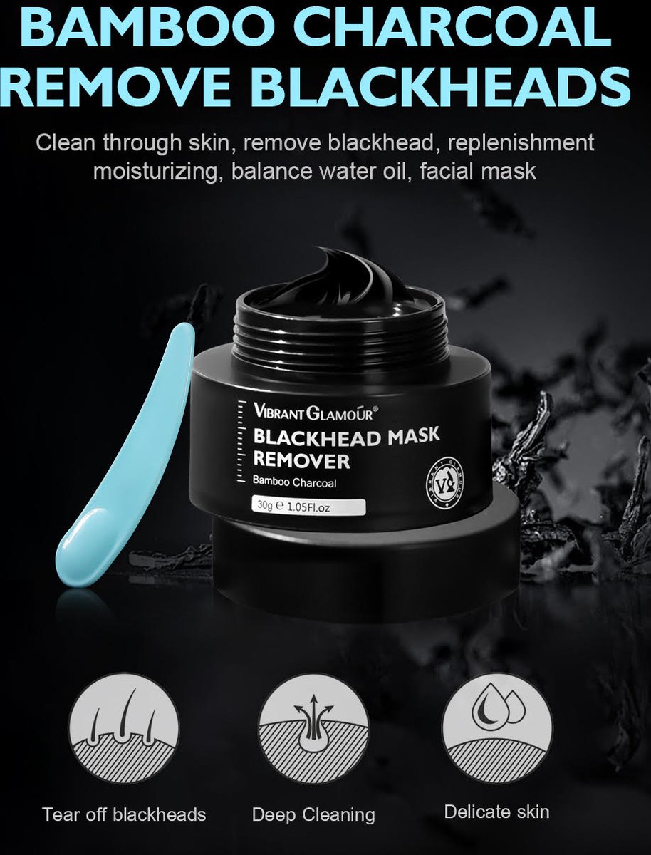 VIBRANT GLAMOUR Blackhead gezichtsmasker - mee-eters - Mee-eters masker ...
