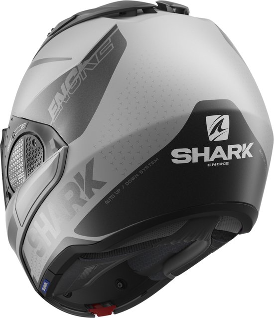 SHARK EVO GT ENCKE Motorhelm Systeemhelm MAT Zilver Antraciet Zwart - Maat M | bol.com