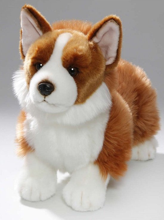 CarlDick Pluche knuffel Corgi hond - bruin/wit - 35 cm - huisdieren ...