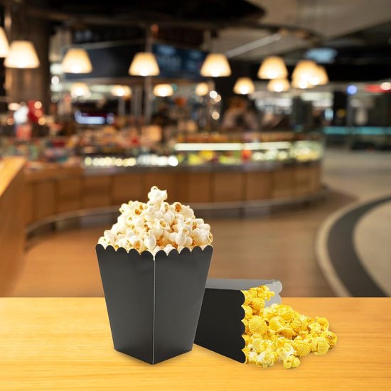 Popcornzakjes - set van 100, klein formaat, zwart, papieren bekers ...