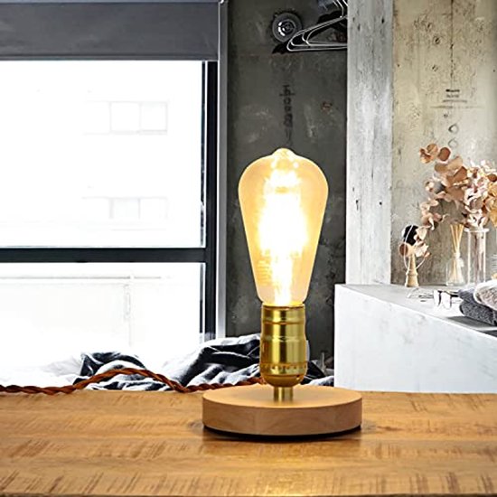 Decoratieve tafellamp vintage industrieel design klein Ø12cm goud | bol