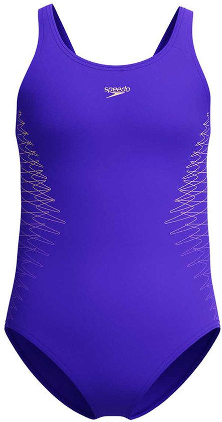 Speedo Placement Muscleback Zwemkleding Blauw 13-14 Years Meisjes | bol