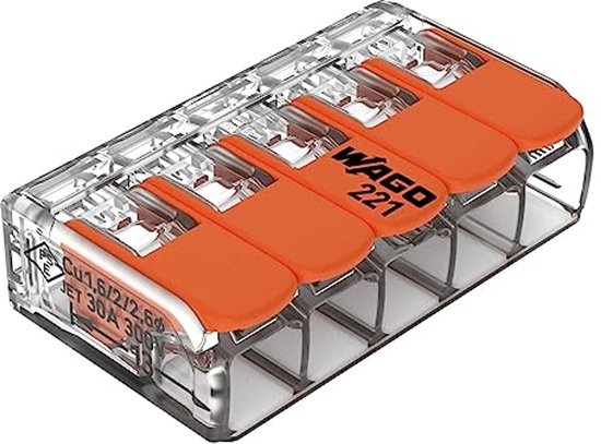 5-polige Kabelconnector met Hendel – Compacte Verbindingsklemmen tot 6 ...