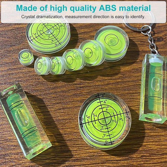 Allecto Plus - Mini-waterpas set, libelle, klein, rond, voor camping ...