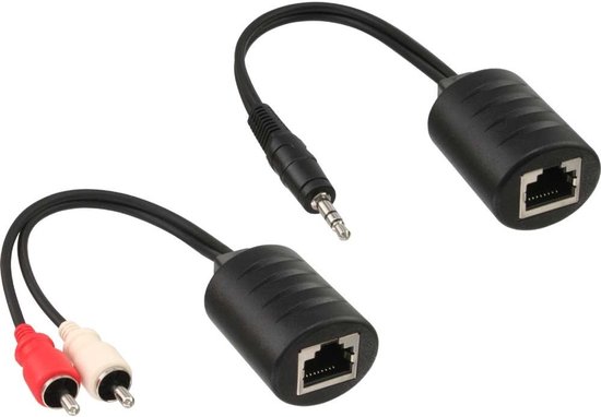3,5mm Jack - Tulp stereo audio over ethernet extender set | bol