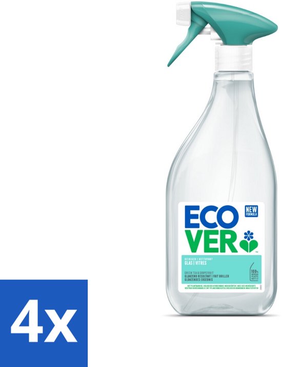 4 x Ecover - Glasreiniger Spray - 500 ml - Glasreiniger - Ramen Schoonmaken - Spiegels... | bol