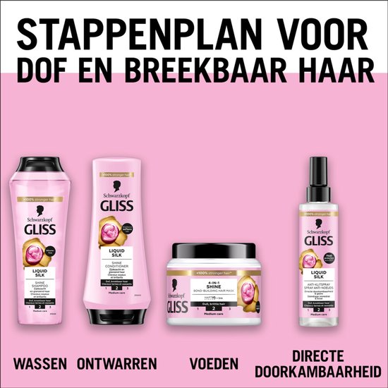 4 x Gliss - Hair Repair - Conditioner met Liquid Silk voor Zijdezacht ...