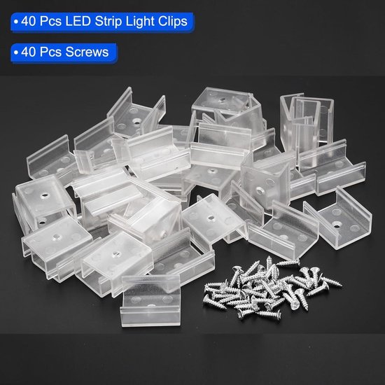 LED Strip Light Clips 40 Stks Montagebeugel Bevestigingsclips met ...