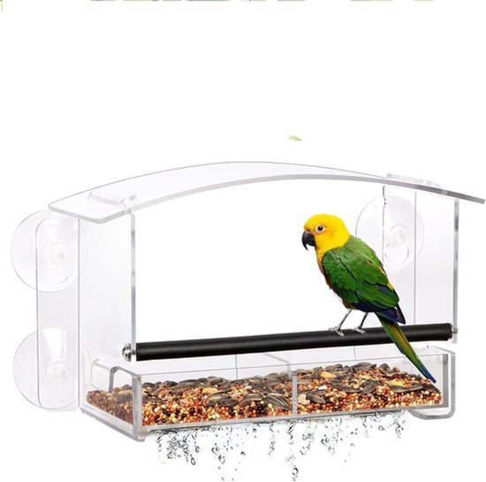 Voederbak voor vogels met sterke zuignappen - Voederbak voor zaden van ...