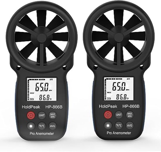 Digitale Anemometer met LCD-Display voor Windsnelheid en ...