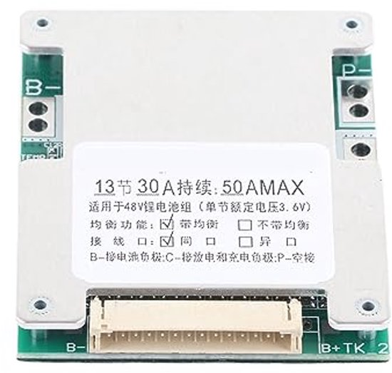 13S BMS, BMS 13S 30A 48V, Power Converters 13S 30A Lithium Battery ...