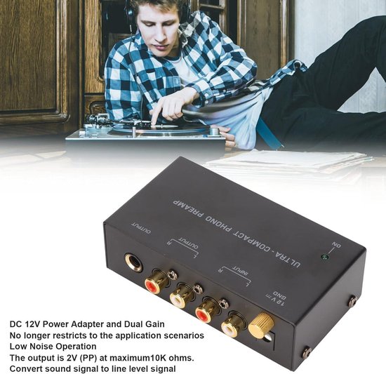 Mini Elektronische Audio Stereo Phono-platenspeler-voorversterker met ...