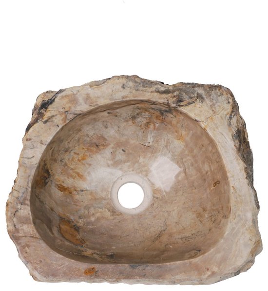 Teakea - Fossiel Waskom 37x30x14 cm - Versteend Hout - Handgemaakte ...