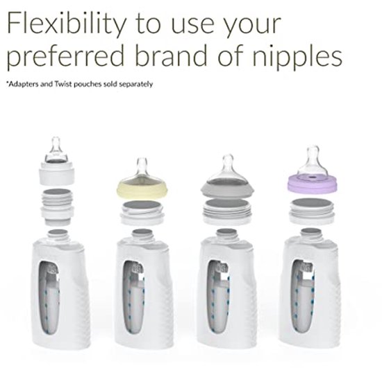 Natuurlijke Babyfles met Tepels en Etui - 2 Stuks | bol