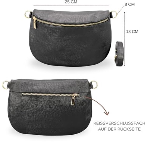 Elegante Heuptas voor Dames van Echt Leer met Brede Patroonriem en 3 ...