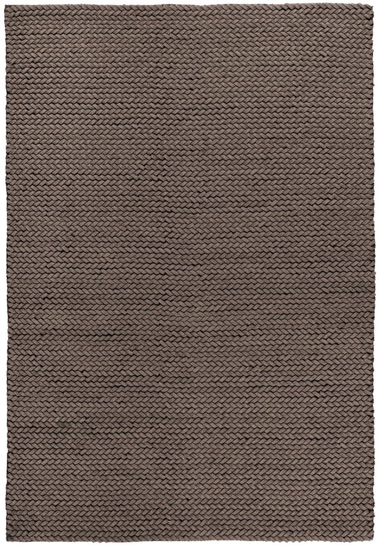 Wollen Vloerkleed | Tapijt | Robbie | Lijnen | Taupe | 120x170 cm | bol