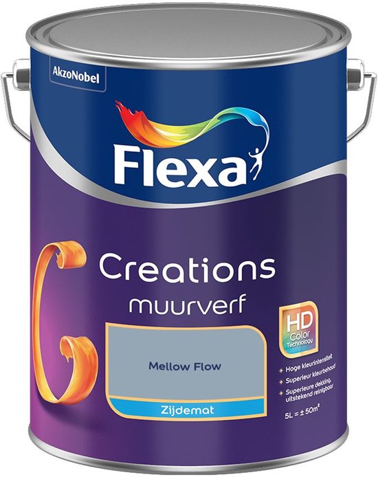 Flexa - Flexa - Creations Muurverf Zijdemat - Mellow Flow - 5L | bol