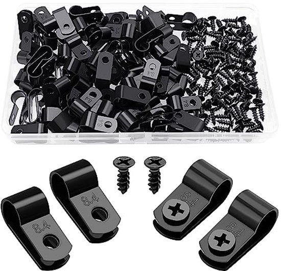 100 Stuks 8.4mm Nylon R-Type Kabelklem voor Draadbeheer | bol