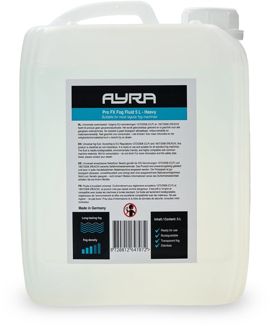Ayra Pro FX Heavy rookmachine vloeistof 5 liter voor hevige rook | bol