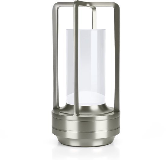 MMOBIEL LED Tafellamp Glazen Dimbaar Oplaadbaar – Draadloze Metalen ...