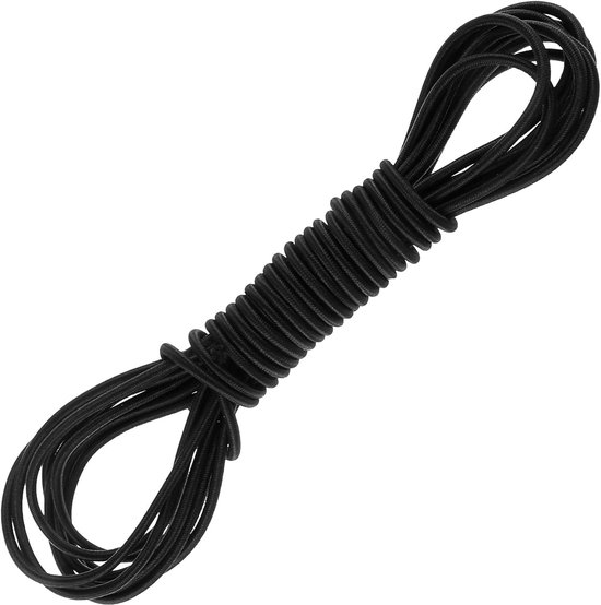 Elastische draad, 3 mm x 5 m, zwart elastiek, elastisch nylon koord ...