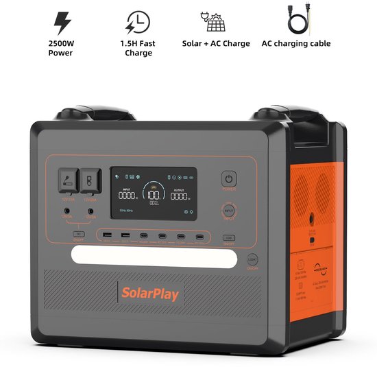 Zonnegenerator – Mobiele Stroomvoorziening – Noodstroom – Draagbare Generator –... | bol