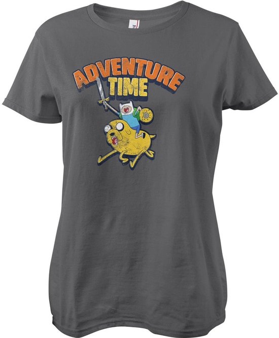 Adventure Time Washed Girly Tee Damen T-Shirt Darkgrey-2XL | bol