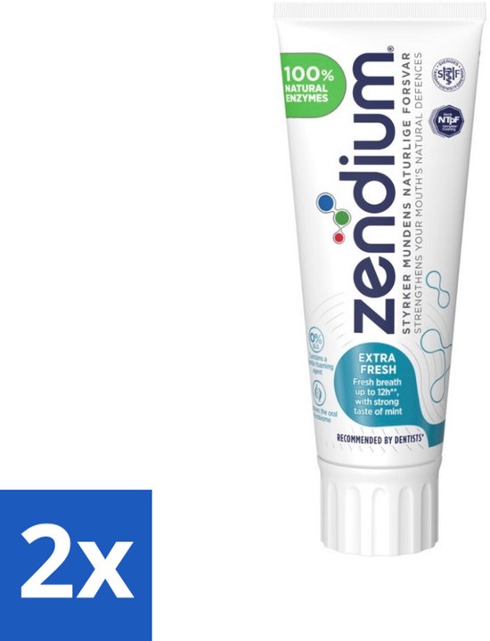 2 x Zendium Tandpasta Extra Fresh 75 ml - Tandpasta - Tandenpoetsen ...