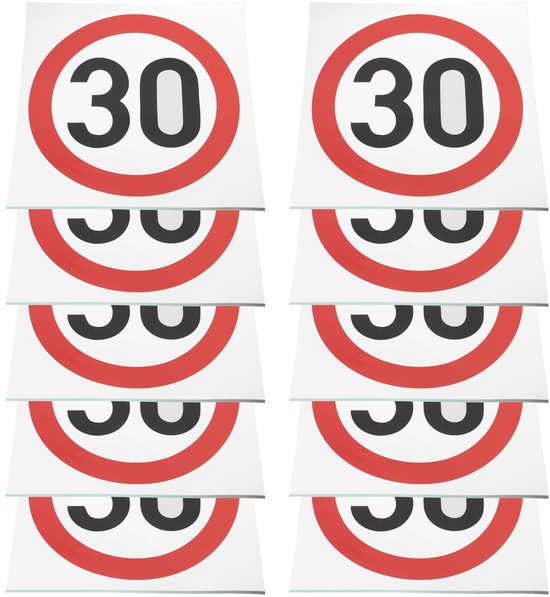 10Pcs Speed Limit Sign 30MPH Vehicle Speed Limit Sign Speed Stickers ...