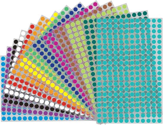 6mm Colored Dot Stickers, 6300pcs Round Adhesive Dots, Round Point ...