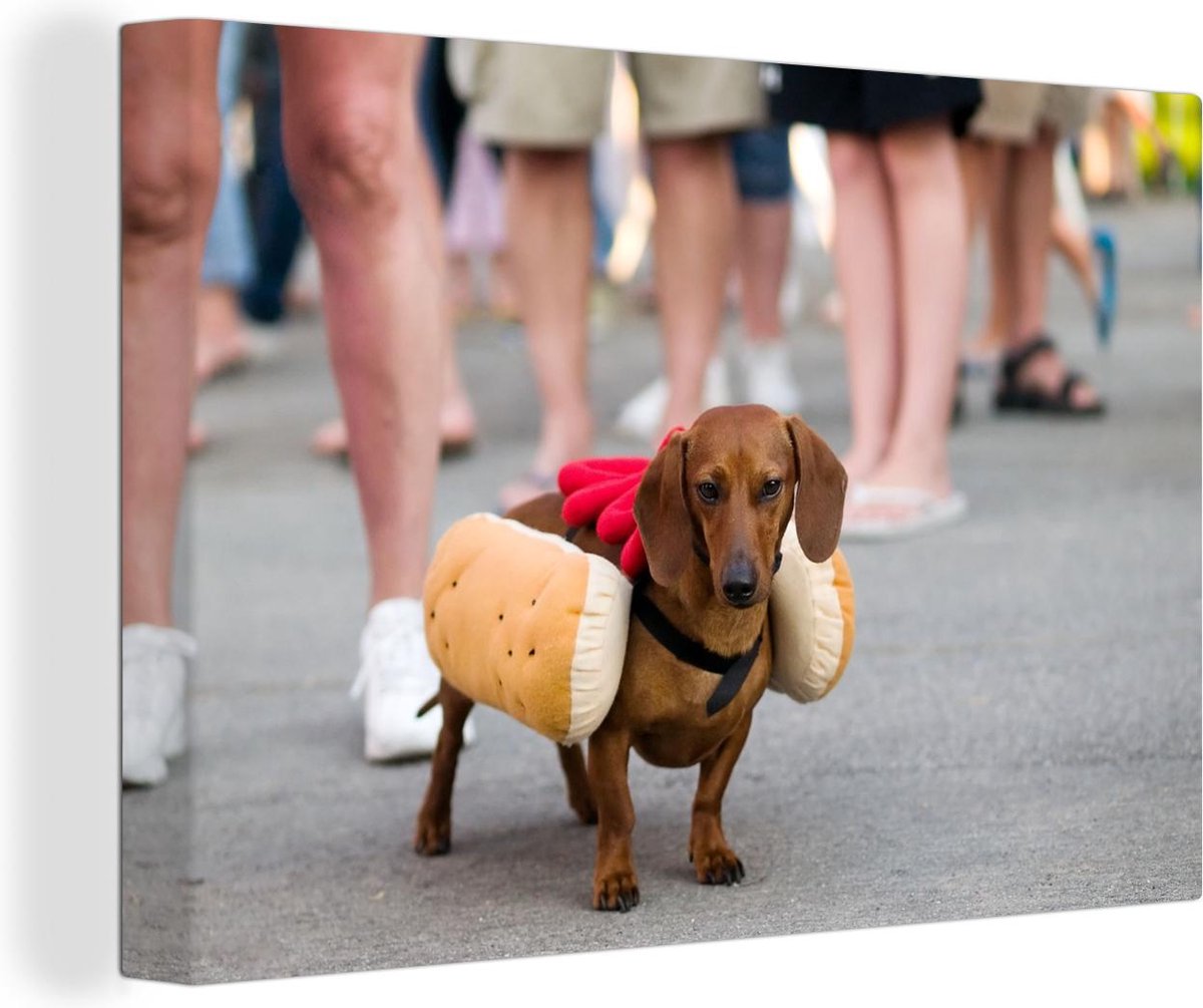 Tableaux - Teckel déguisé en hot-dog - Peintures cm - Décoration murale ...
