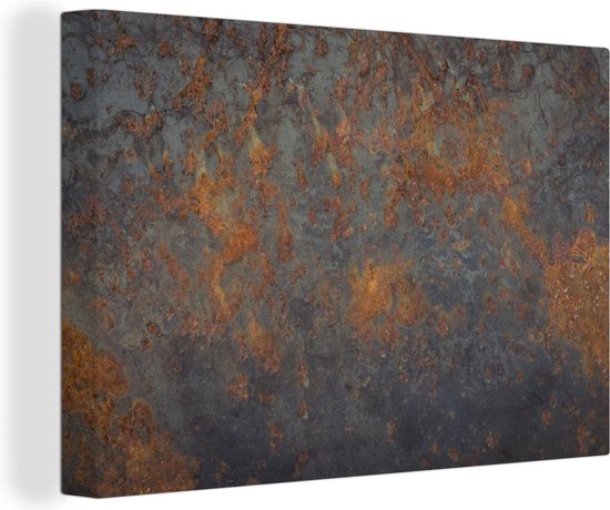 Canvas Schilderij IJzer met roestige structuur - 150x100 cm ...