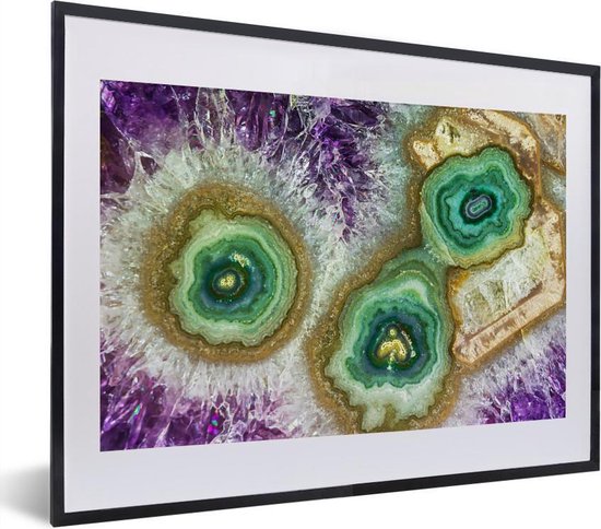 Poster met lijst Edelstenen met veel kleuren en lagen - 40x30 cm | bol.com