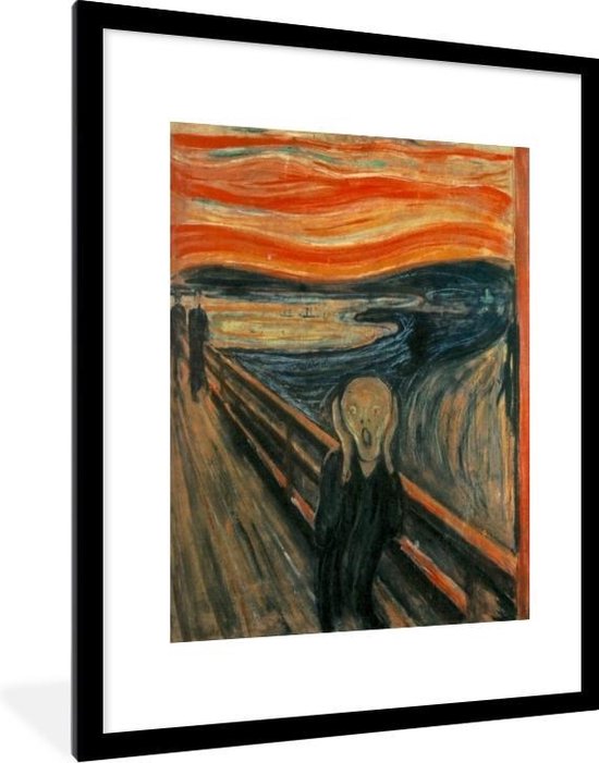 Fotolijst incl. Poster - De schreeuw - Edvard Munch - 60x80 cm ...