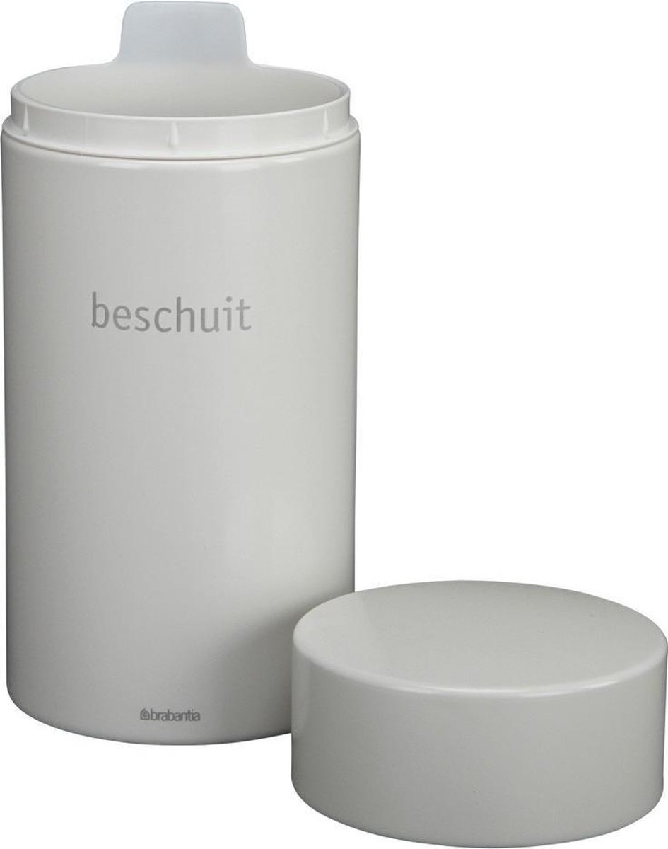 Beschuitbus met lift 1,7 liter (met opdruk beschuit), Wit | bol