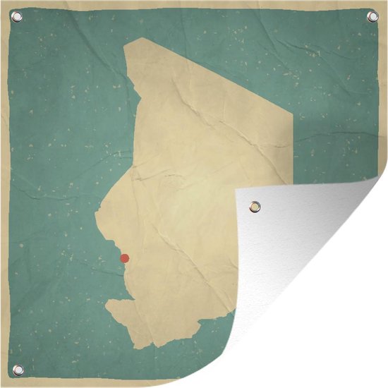 Une illustration du Tchad sur un vieux poster de jardin en papier 50x50 ...
