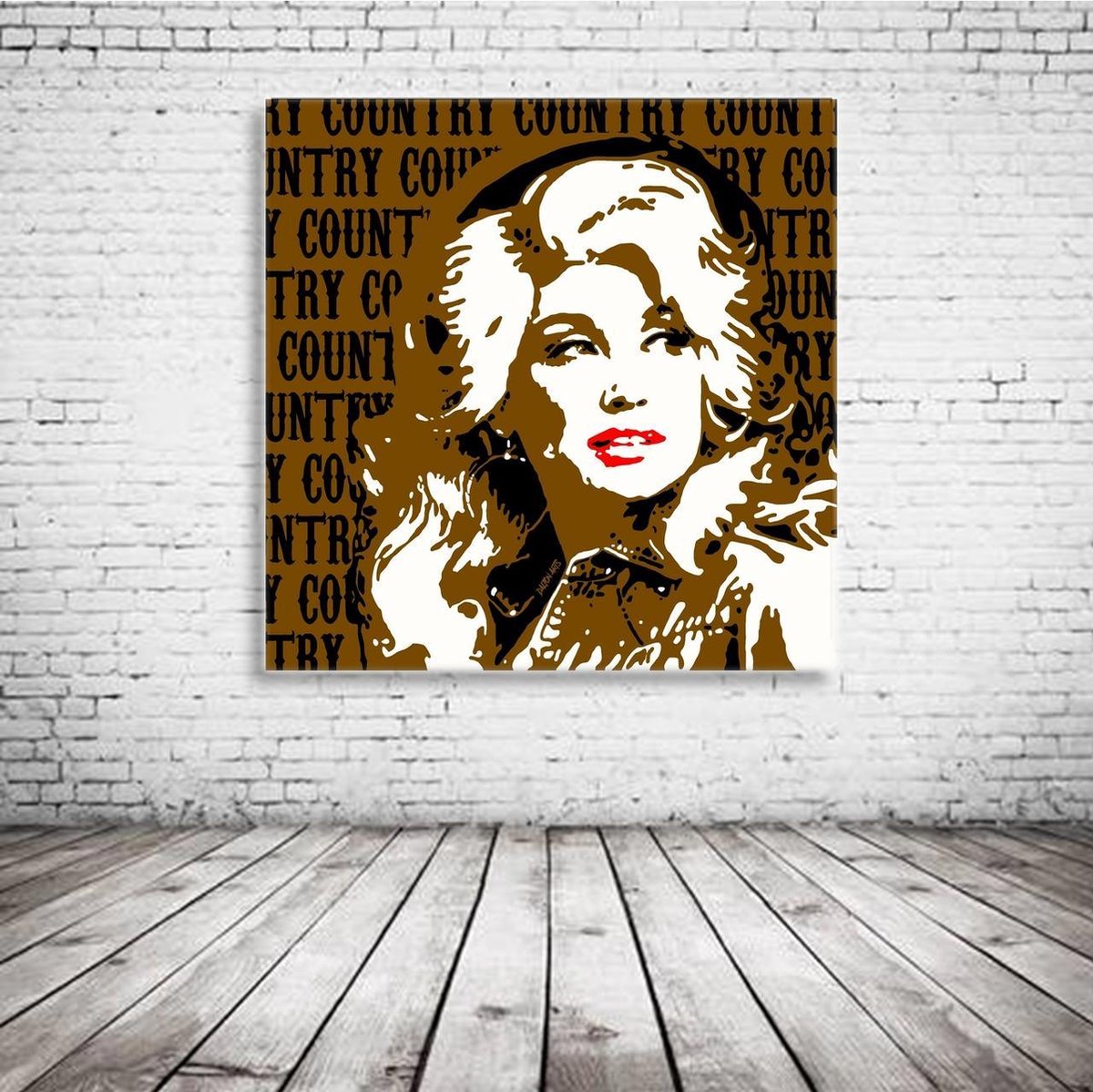 Dolly Parton Pop Art Canvas - 80 x 80 cm - Canvasprint - Op ...