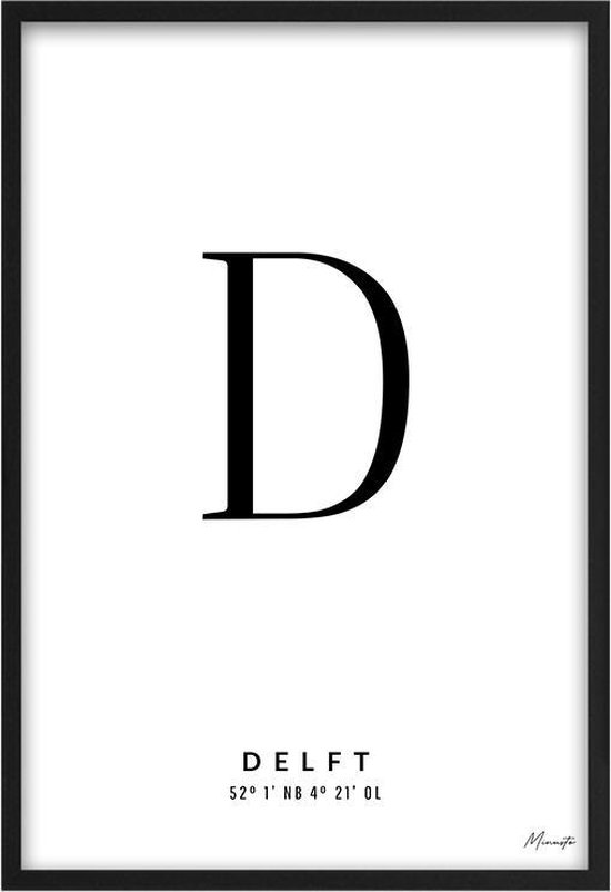 Poster Letter D Delft A3 - 30 x 42 cm (Exclusief Lijst) | bol