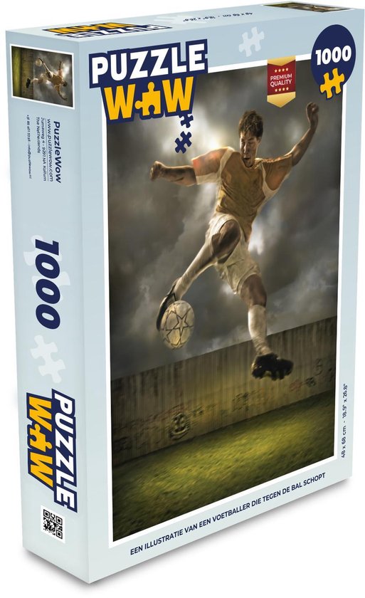 Puzzle Voetbal Illustration 1000 pièces - Une illustration d'un joueur ...