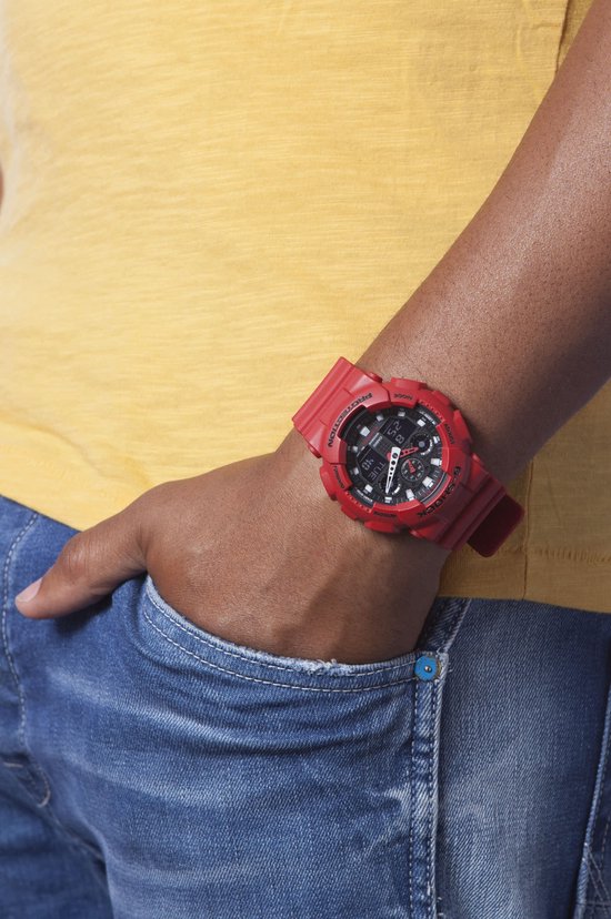 Casio G-Shock GA-100B-4AER Herenhorloge 51 mm - Rood | bol