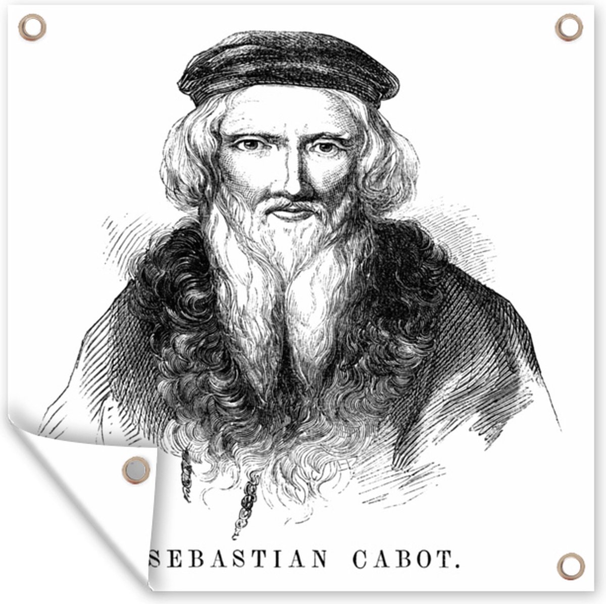 Illustration d'un portrait de Sebastian Cabot affiche de jardin 60x80 ...