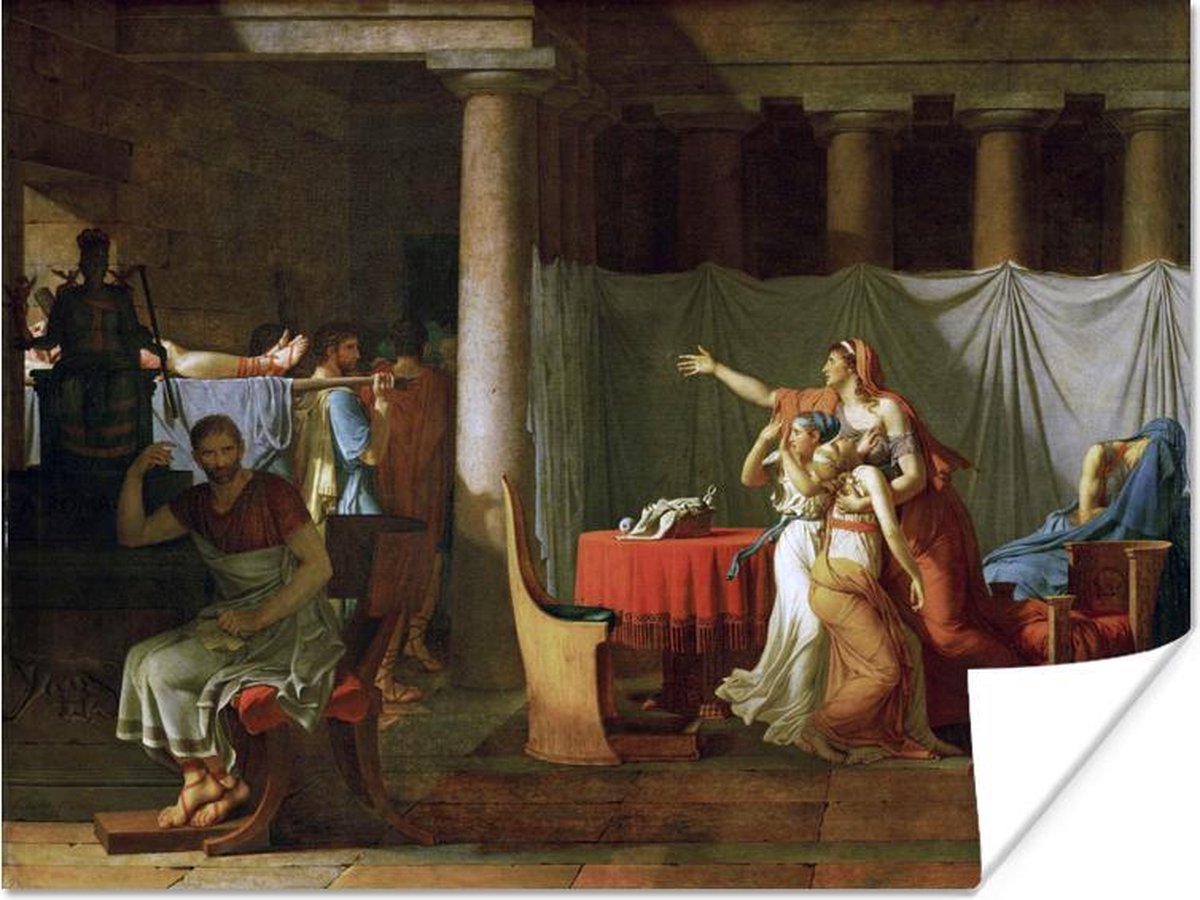 Poster De lictoren brengen Brutus de lichamen van zijn zonen ...
