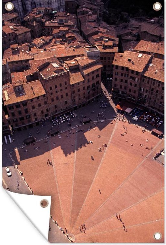 Tuinposters buiten Hetste plein in Siena genaamd Piazza del Campo in ...