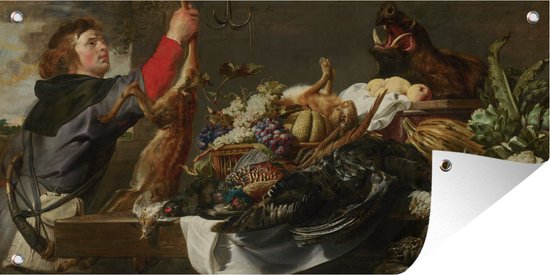Wanddecoratie buiten Stilleven met een jager - Schilderij van Frans ...