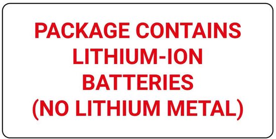 Package contains Lithium-Ion Batteries sticker 100 x 50 mm | bol