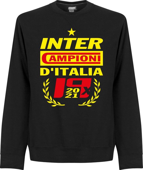 Inter Milan Kampioens Sweater 2021 - Zwart - S | bol