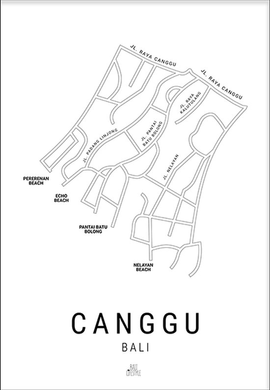 Canggu Poster - Wallified - Tekst - Zwart Wit - Poster - Wall-Art ...
