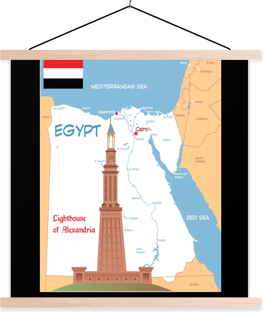 Illustration de la carte d'Alexandrie avec un poster textielposter ...