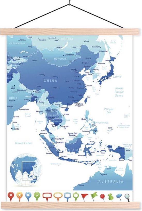 Posterhanger incl. Poster - Schoolplaat - Highly detailed vector map of ...
